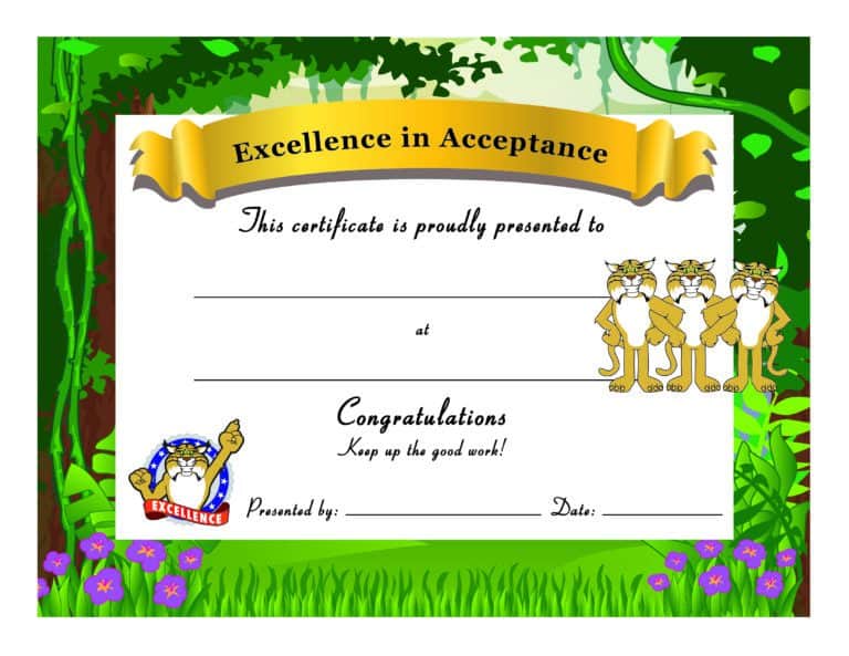 Wildcat Award Certificate - Mascot Junction