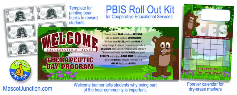 Bear Mascot Welcomes Students to School - Mascot Junction