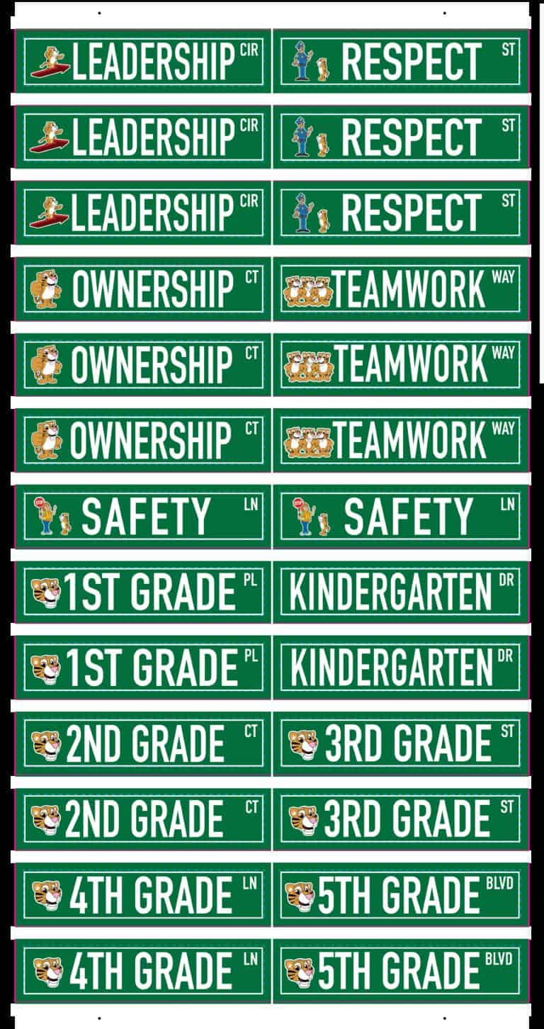 Hallway Street Signs Tiger Cub - Mascot Junction