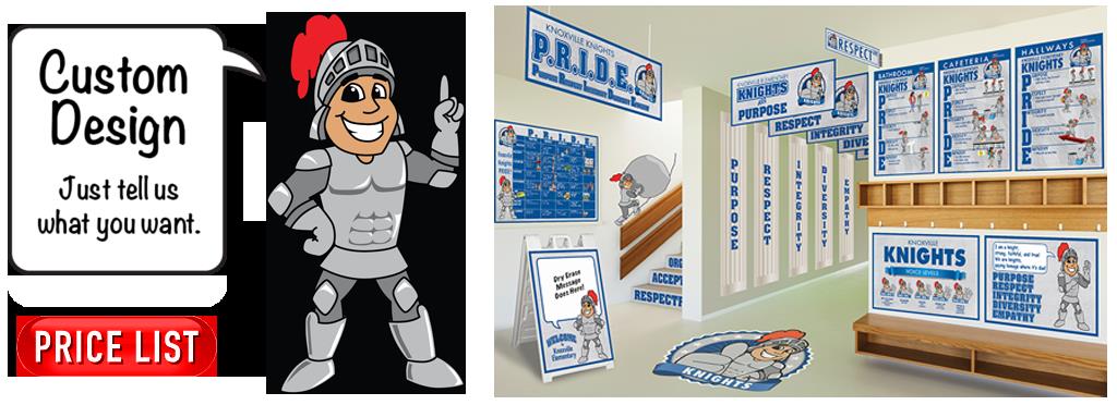 PBIS Posters Knight Mascot School 2 - Mascot Junction