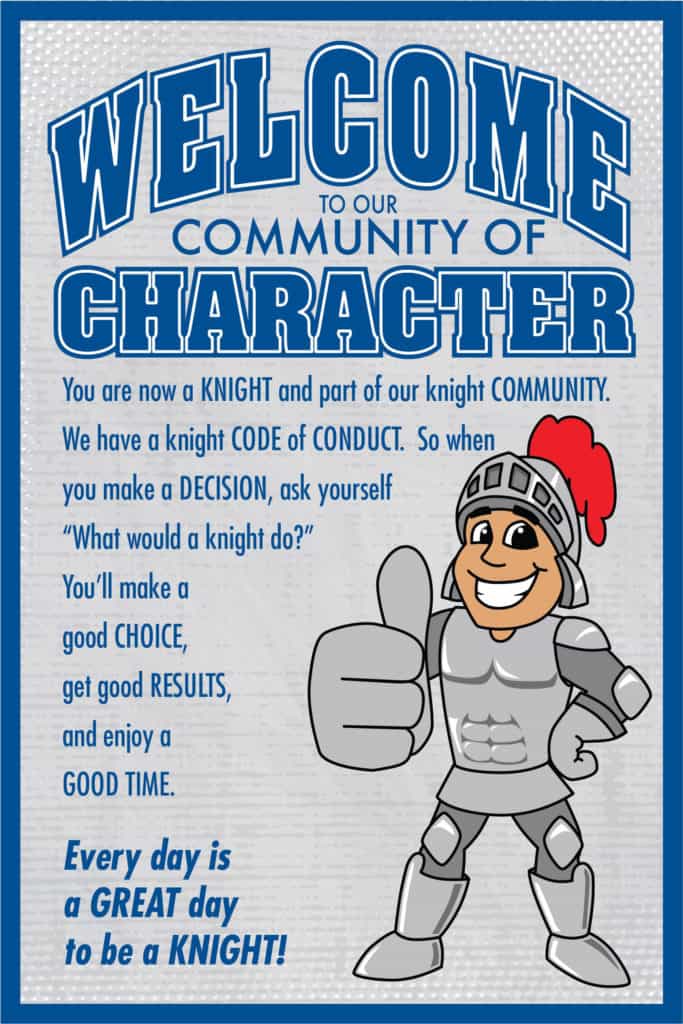 Welcome Poster Character Knight - Mascot Junction