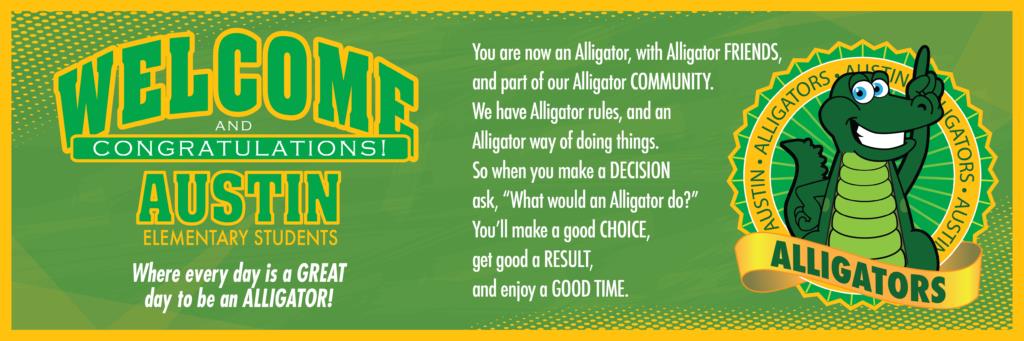 Gator Welcome Banner - Mascot Junction