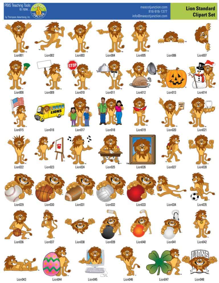 Lion Mascot Clip Art Images - Mascot Junction