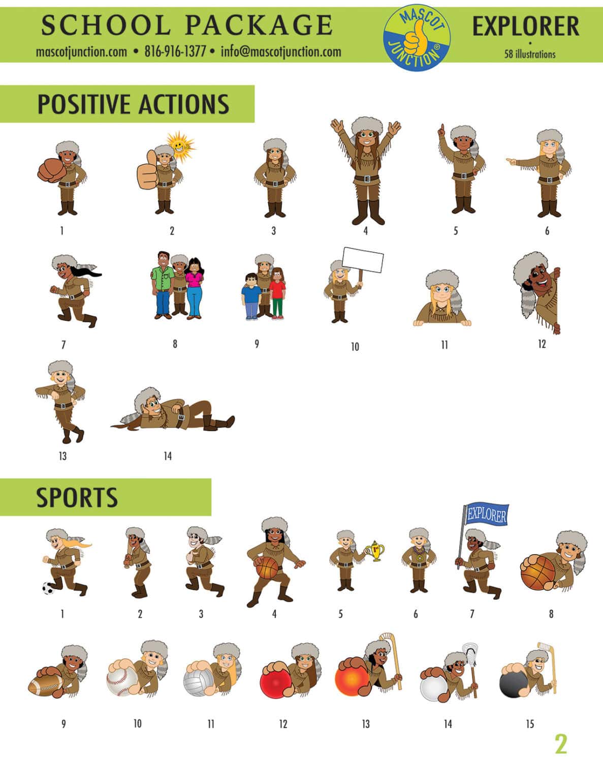 Explorer Mascot Clip Art School 2 - Mascot Junction