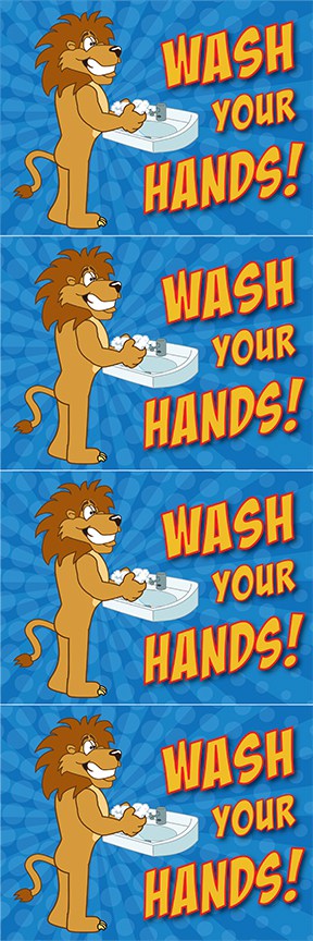 Wash Hands Lion - Mascot Junction