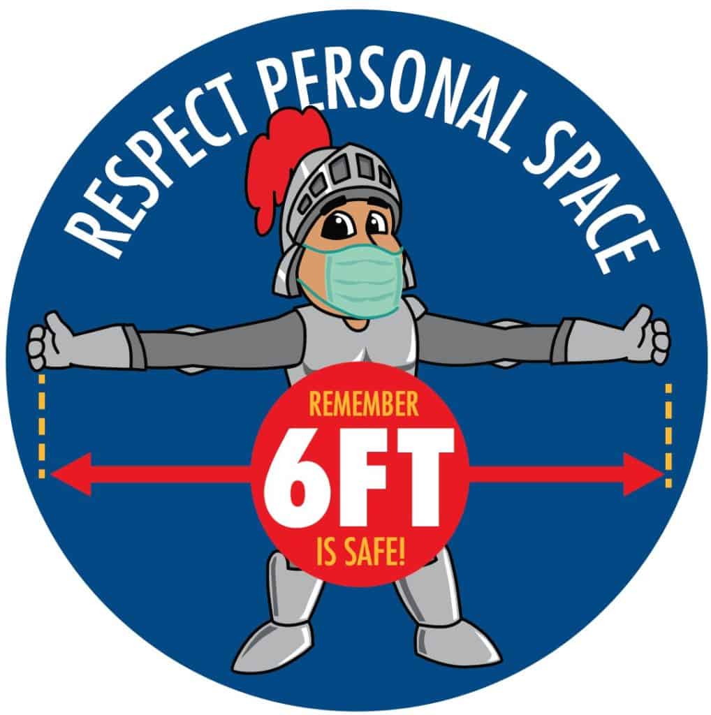 Knight Social Distance Sticker - Mascot Junction