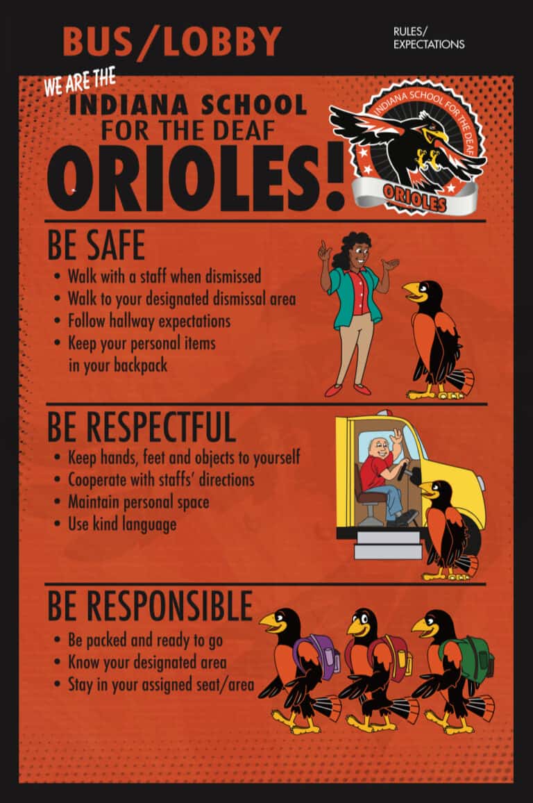 PBIS Rules Poster Oriole Bus - Mascot Junction