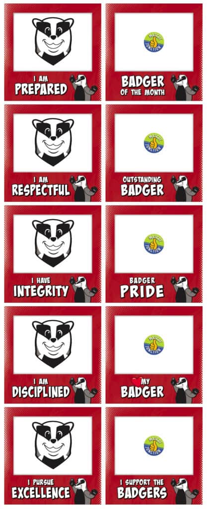 Selfie-Frame-Set-Badger_Custom - Mascot Junction