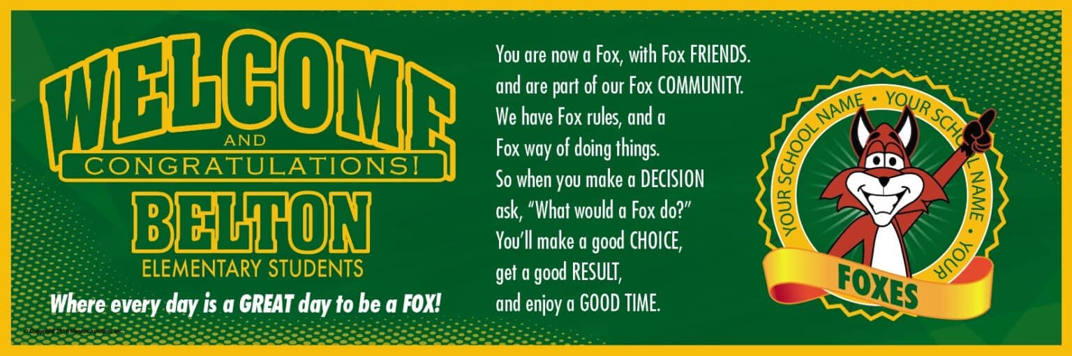 Welcome_Banner_Fox_PBIS - Mascot Junction
