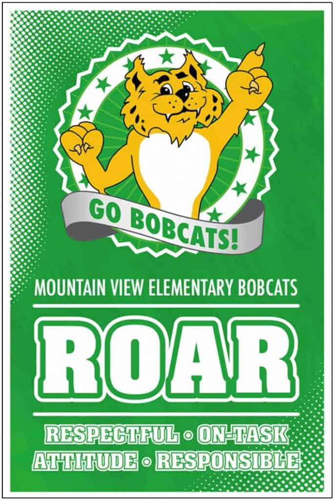 Bobcat Mascot- School Posters & Banners