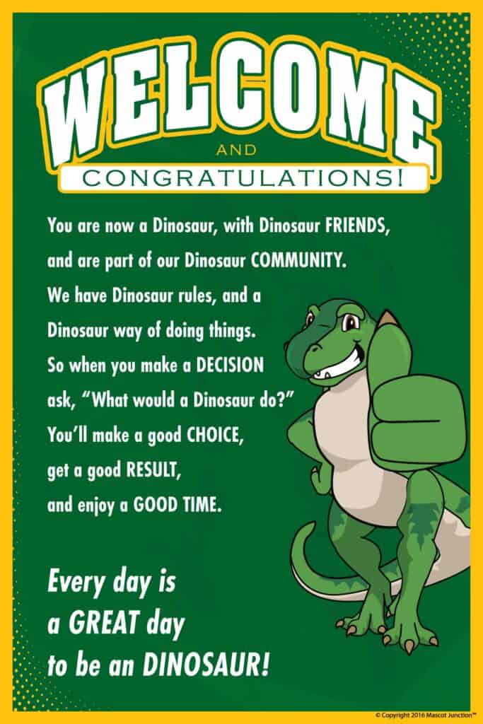 Dinosaur / Raptor Mascot - PBIS Posters & Banners