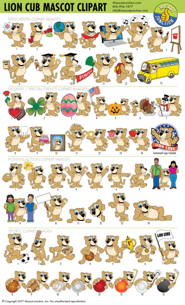 Lion Cub Mascot Clipart - Mascot Junction