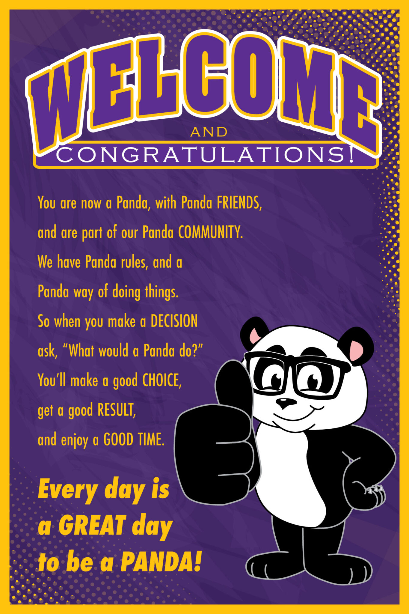 Panda Bear Mascot - PBIS Posters