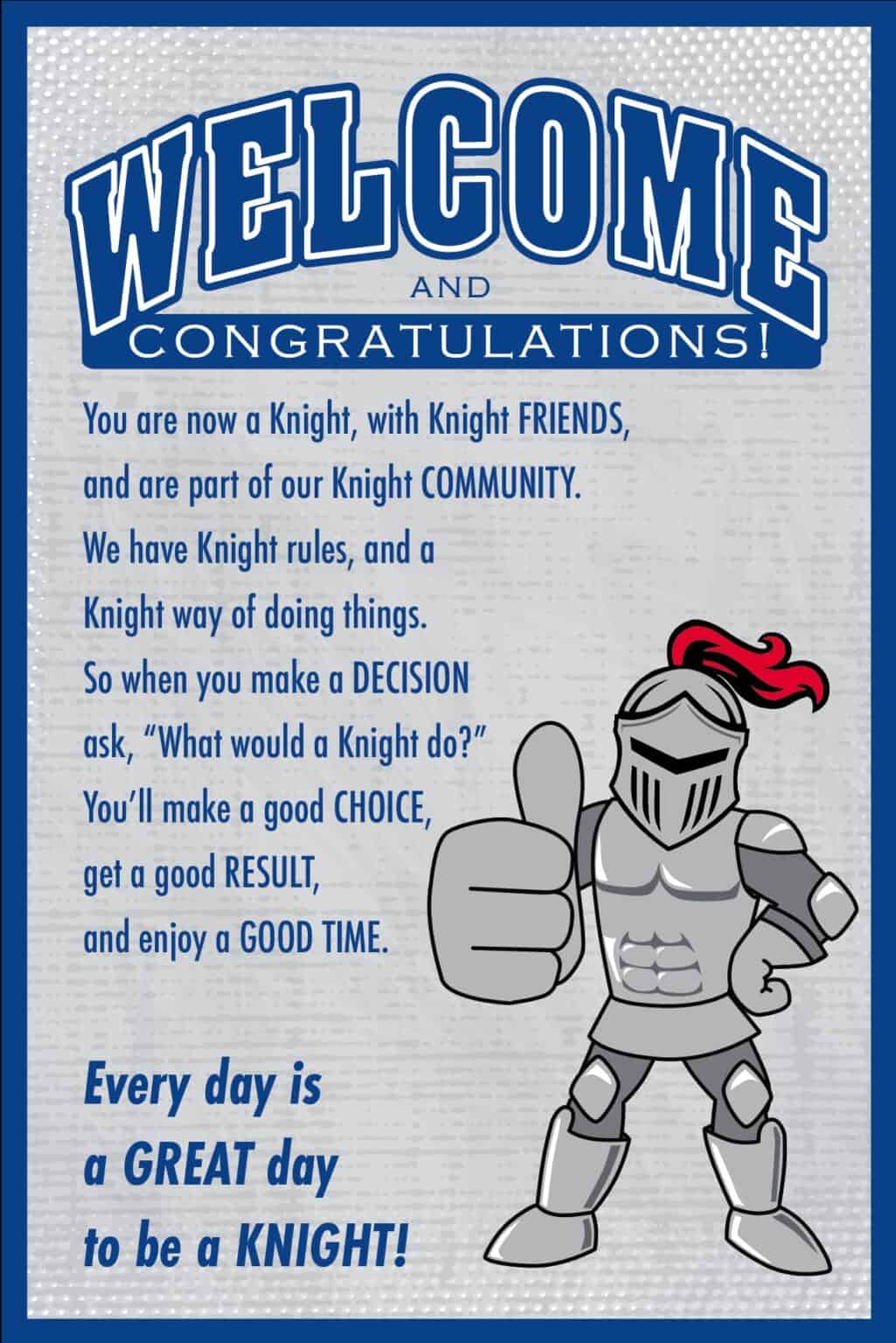 Knight / Lancer Mascot - PBIS Posters