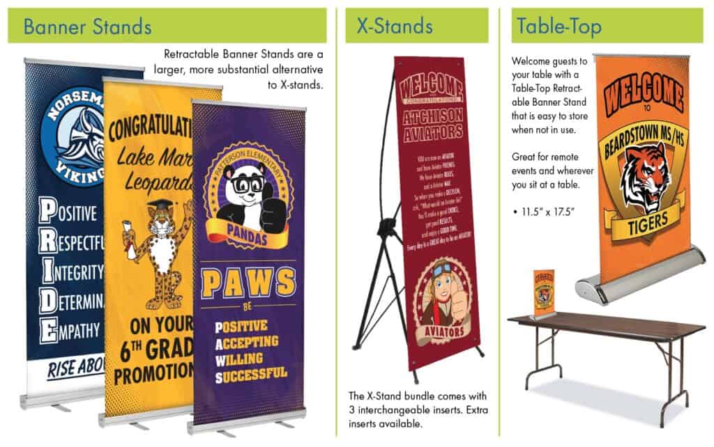 Retractable Banner Stands / X-Stand - Mascot Junction