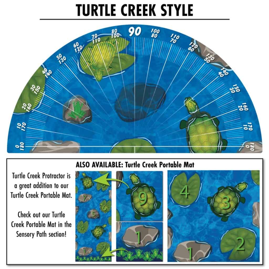 Turtle Creek Protractor Floor Sticker - Mascot Junction