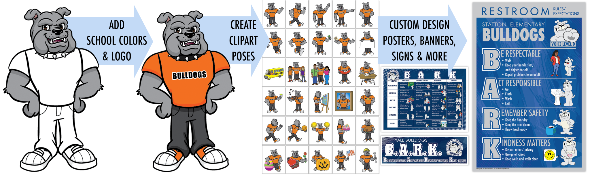 Bulldog Mascot - School PBIS Posters & Banners