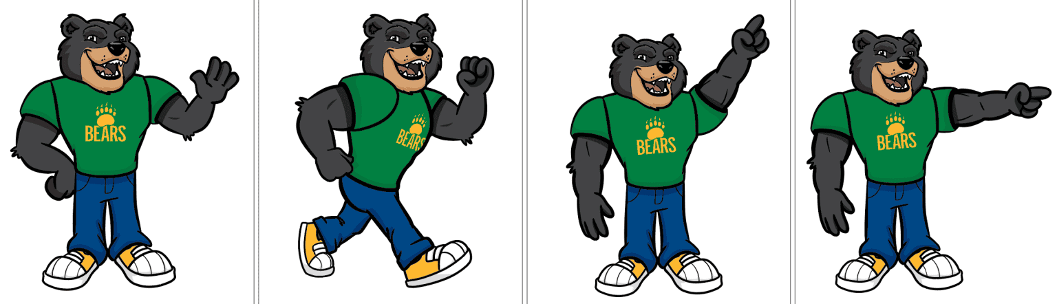 Black Bear Mascot - Posters, Banners & Signs