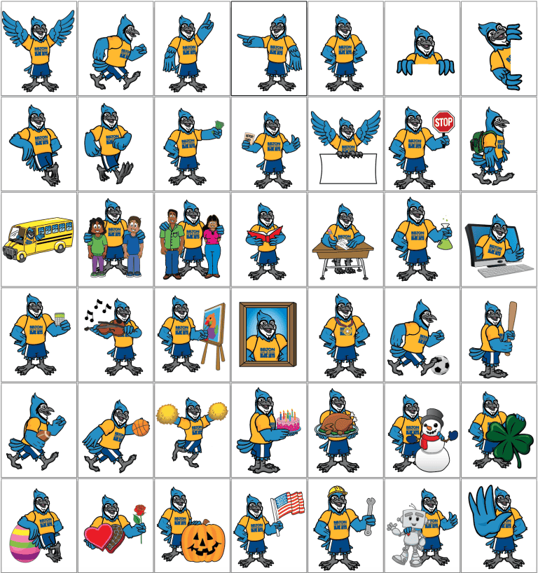 Blue Jay Mascot- School Posters & Banners
