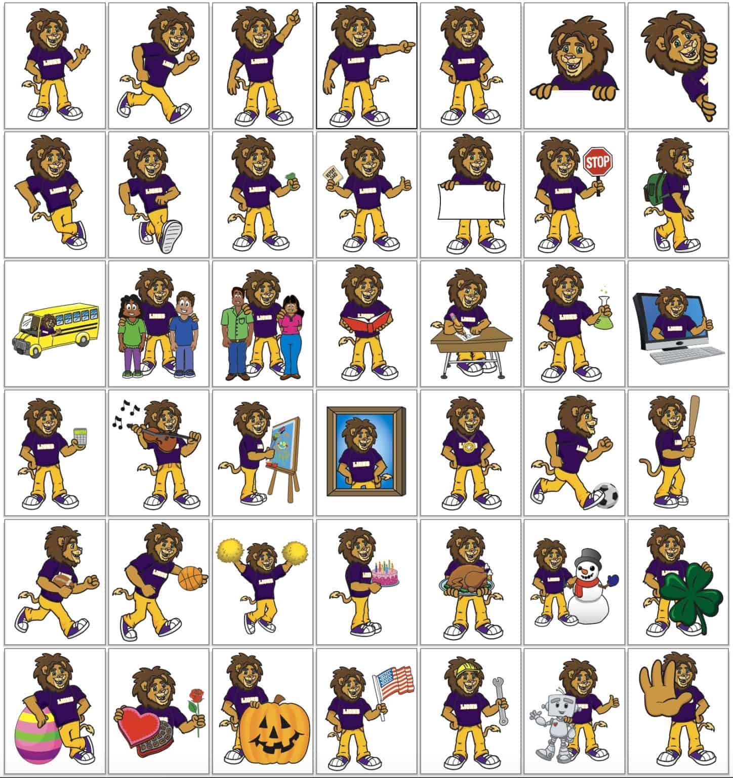 Lion Mascot - Clipart For PBIS Posters