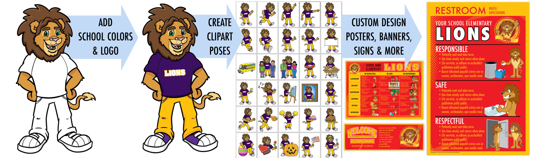 Lion Mascot - Clipart For PBIS Posters