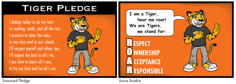 Tiger Mascot Clothed - PBIS Posters
