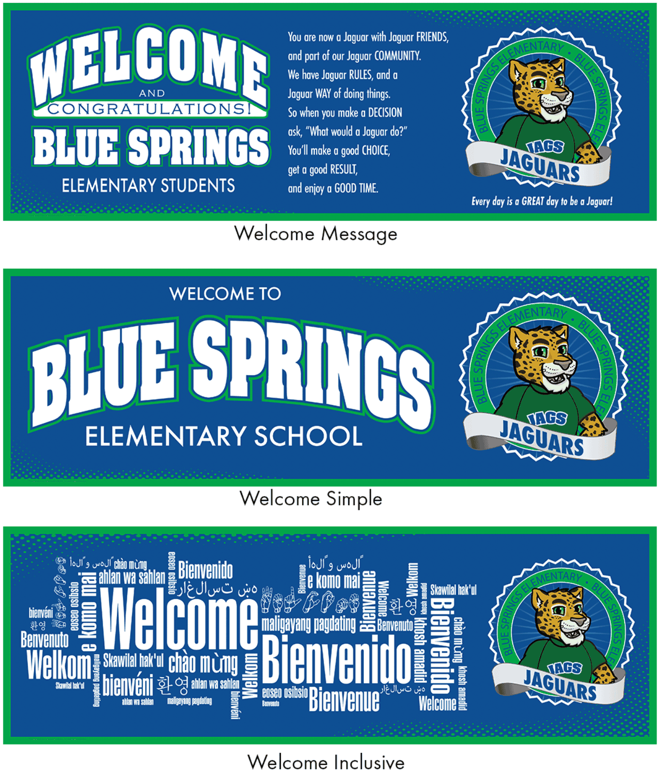 Welcome Banners Jaguar Mascot - Mascot Junction