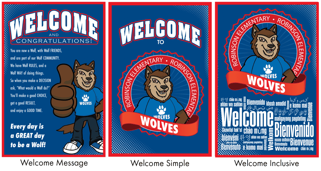 Welcome Poster Design Options - Mascot Junction
