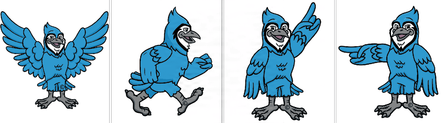 Blue Jay Mascot- School Posters & Banners