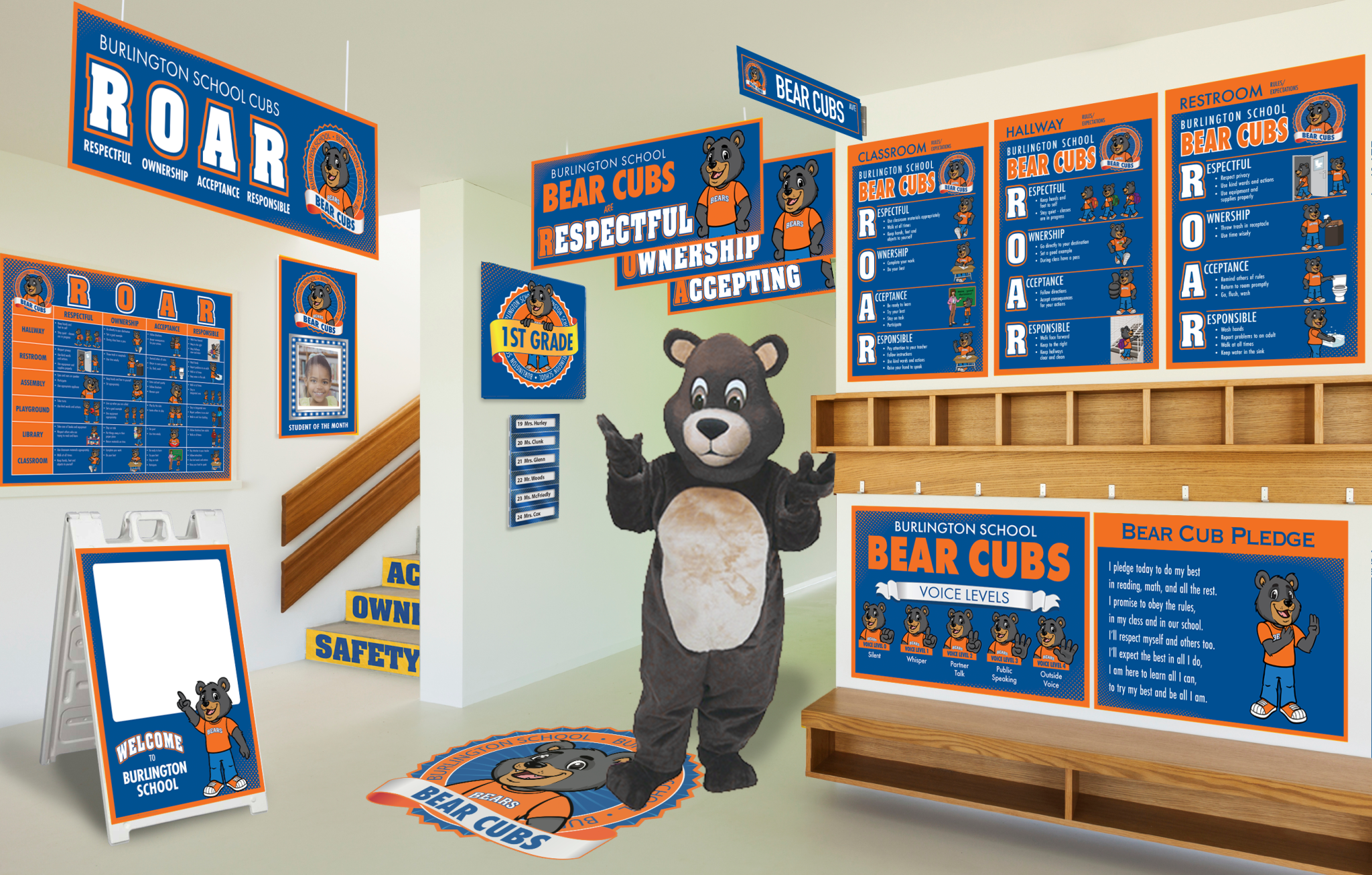 Bear Mascot - Posters, Banners & Signs
