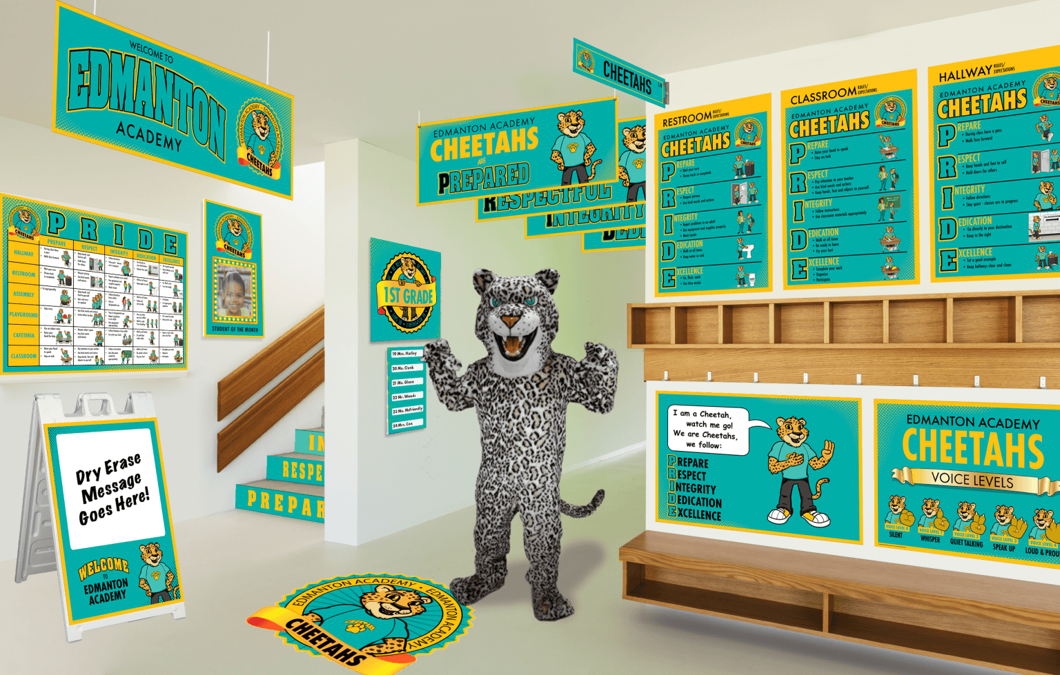 Cheetah Mascot Illustrations For Schools