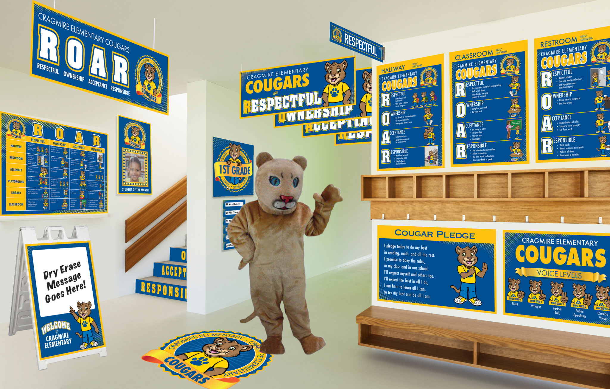Cougar A Mascot - PBIS Posters & Banners
