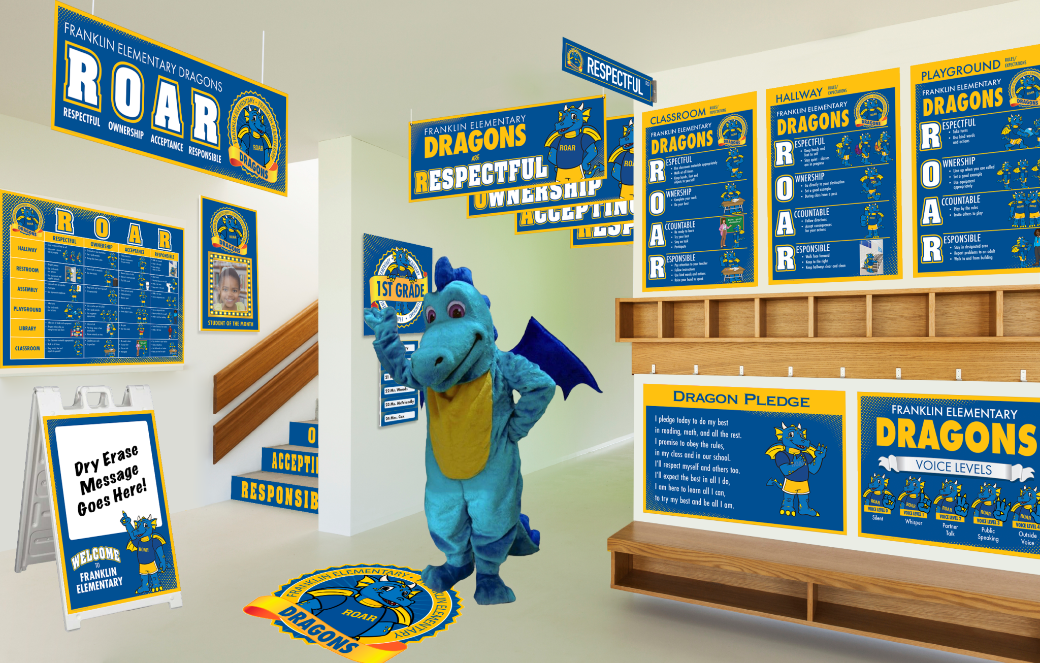 Dragon Mascot - PBIS Posters & Banners