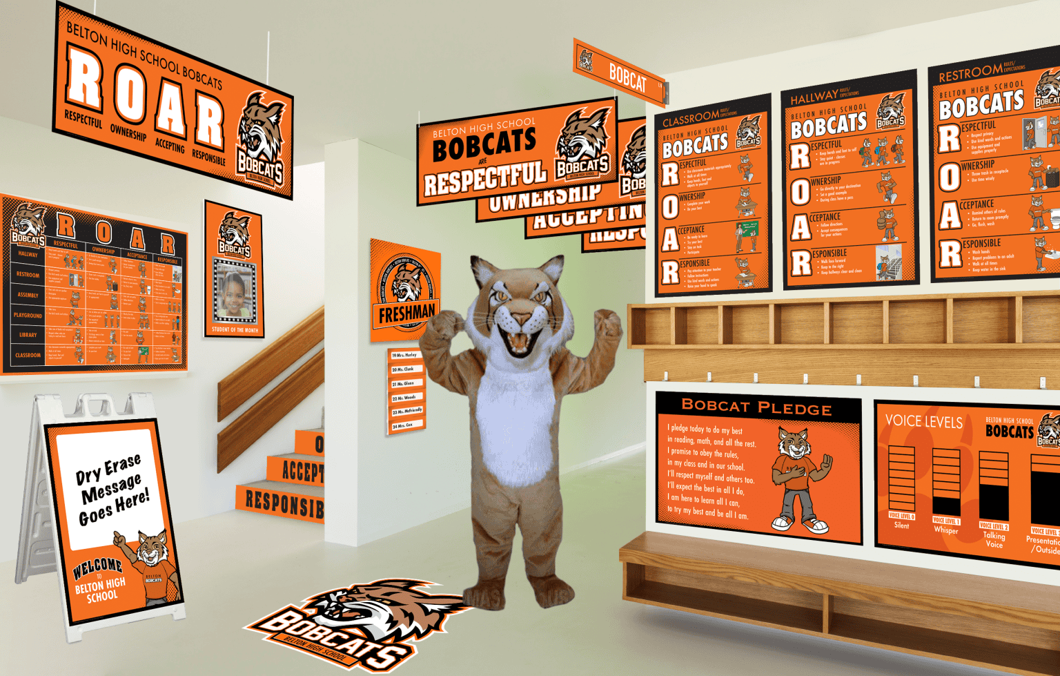 Bobcat Mascot - School Posters, Banners & Signs